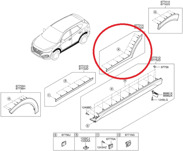 2021-2022 Hyundai Santa Fe Garnish Assembly Rear Dr Side Left-Hand ...